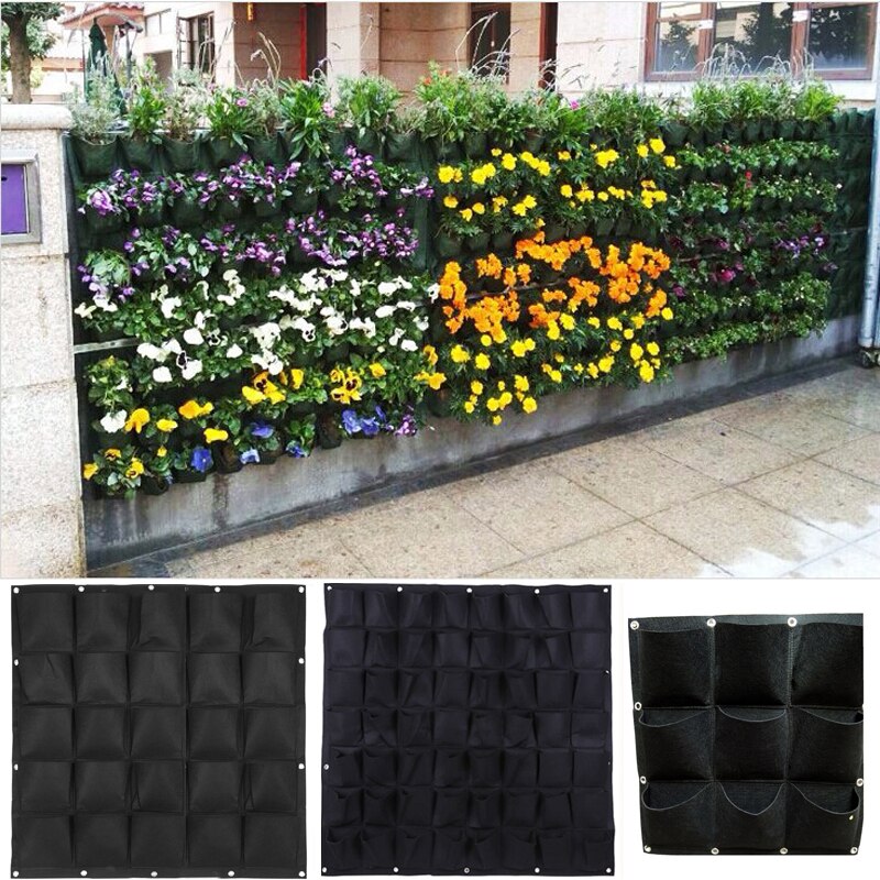 Wall-mounted Grow Bag Pockets Garden Felt Vertical... – Grandado