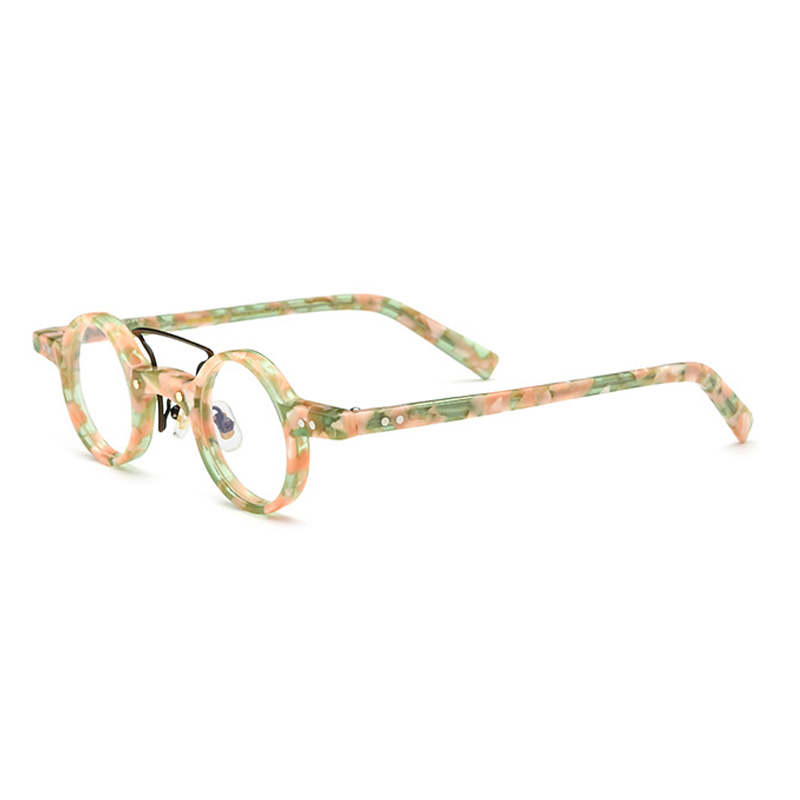 Vintage Acetate Optical Eyeglasses Frame Men Round... – Grandado