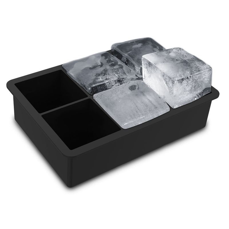 Ice Square Trays (Set of 2) Black Silicone 6 Giant... – Grandado