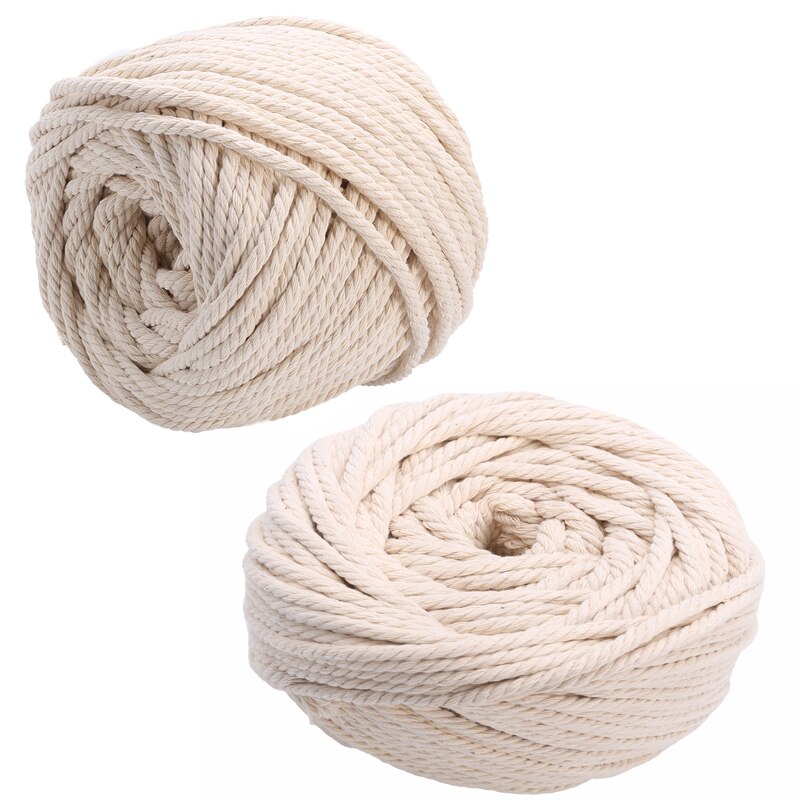 1 Roll 5mm x 65M Macrame Rope Natural Beige Cotton... – Grandado