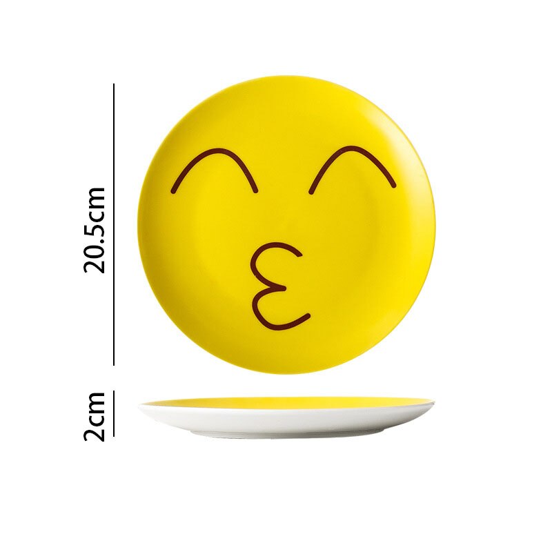 Ceramic Plate Funny Cartoon Emoticons Decorative F... – Grandado