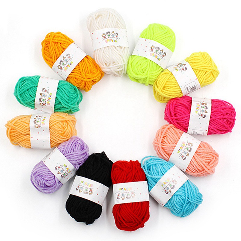 12pcs Multi-color Wool Ball Yarn for Kids Hand Kni... – Grandado