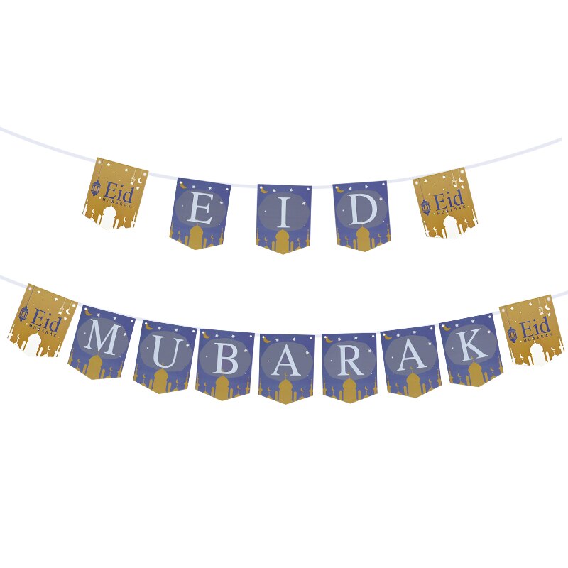 EID Mubarak Banner Star Moon Letter Paper Bunting ... – Vicedeal