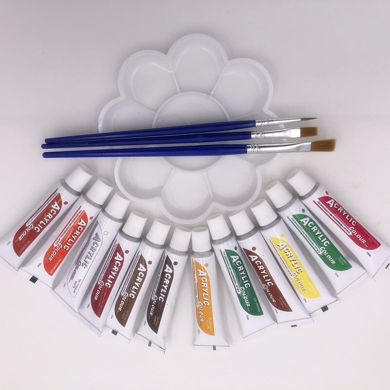 24 Colors Acrylic Paint 12ml Tubes Drawing Paintin... – Grandado