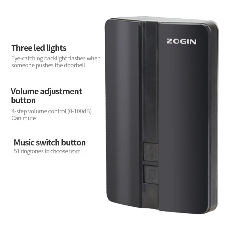 ZOGIN Wireless Doorbell Waterproof with No Battery... – Grandado