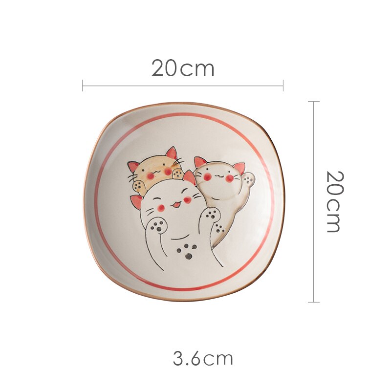 Japanese-style Hand Painted Square ceramics plate ... – Vicedeal