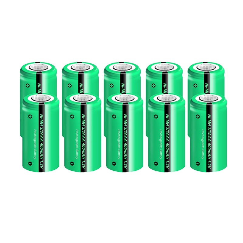 10pcs 2/3 aaa battery 400mah 1.2v nimh 2 3 aaa rec... – Grandado