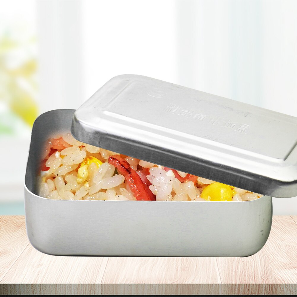 Pure Aluminum Square Lunch Box Kitchen Storage Con... – Vicedeal