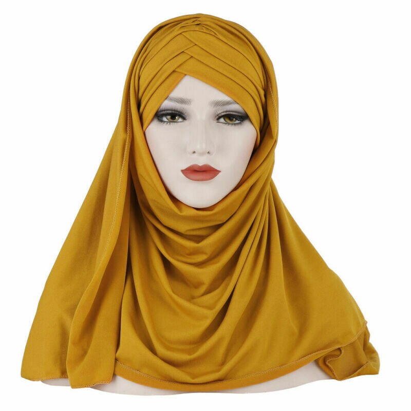 Muslim Instand Shawl Hijab Headscarf Cross Neck Sc... – Grandado