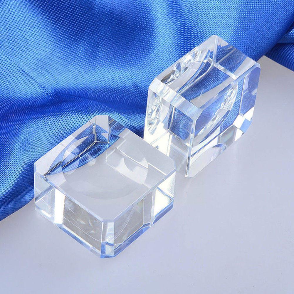 Clear Crystal Square Block Sphere Rocks Base Stand... – Grandado