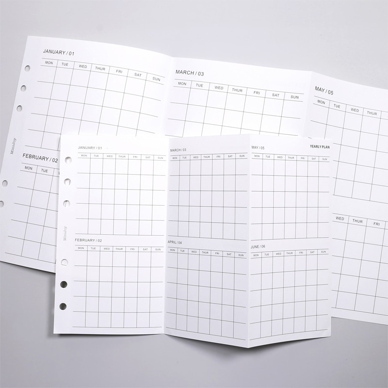5 Sheets Yearly Planner Monthly Schedule Refill Pa... – Grandado