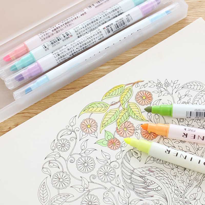 12 Colors/set Cute Milk Liner Pens Highlighter Dua... – Vicedeal