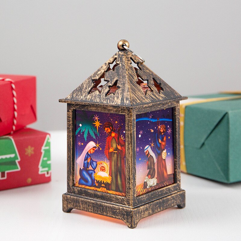 Merry Christmas Lantern Craft Retro Night Light La... – Grandado