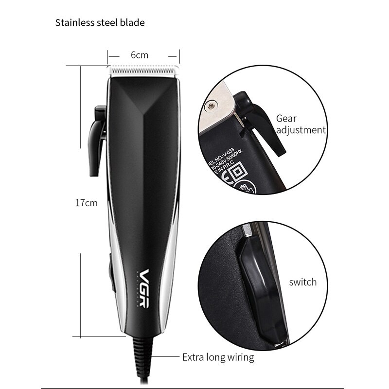 9PCS Black Hair Clipper Trimmer Haircut Barber Fac... – Vicedeal