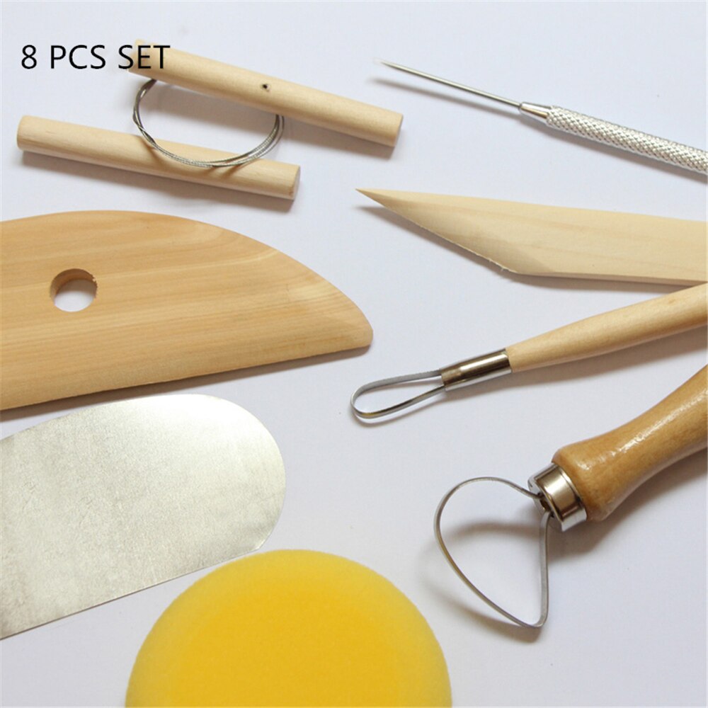 8 Piece Set Wooden Clay Ceramics Molding Tools Woo... – Grandado