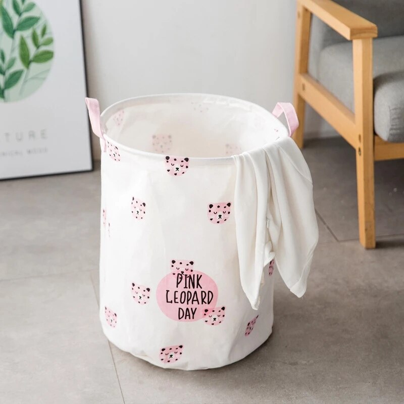 Bathroom Folding Laundry Basket Leopard Print Orga... – Grandado