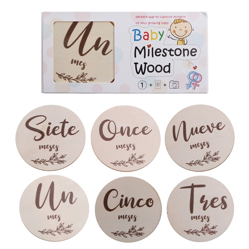6 Pcs/Set Handmade Baby Milestone Cards Newborn Mo... – Grandado