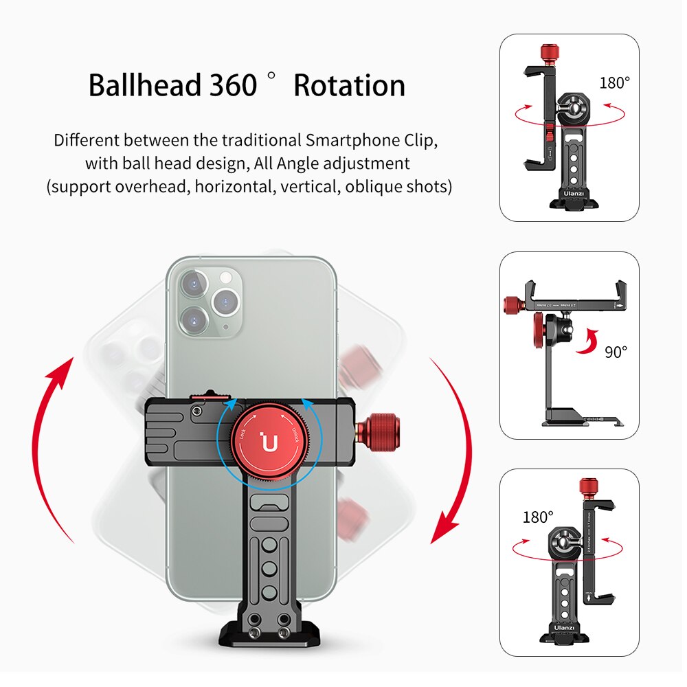 ulanzi ST-14 Metal Smartphone Holder Phone Clamp B... – Grandado