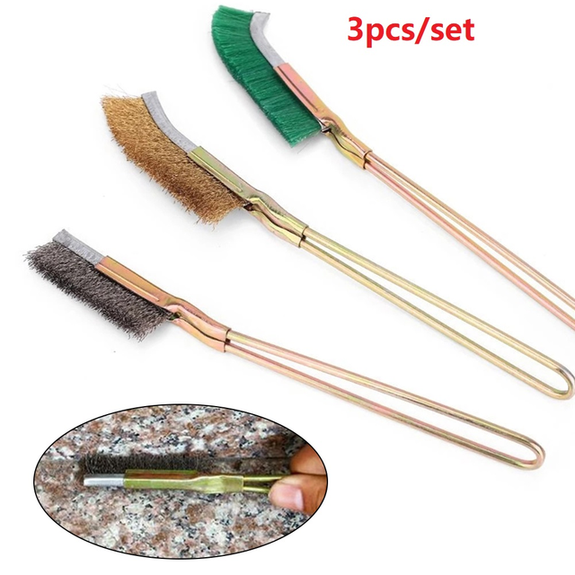 Mini Steel/brass/nylon Brass Curved/straight Brush... – Grandado