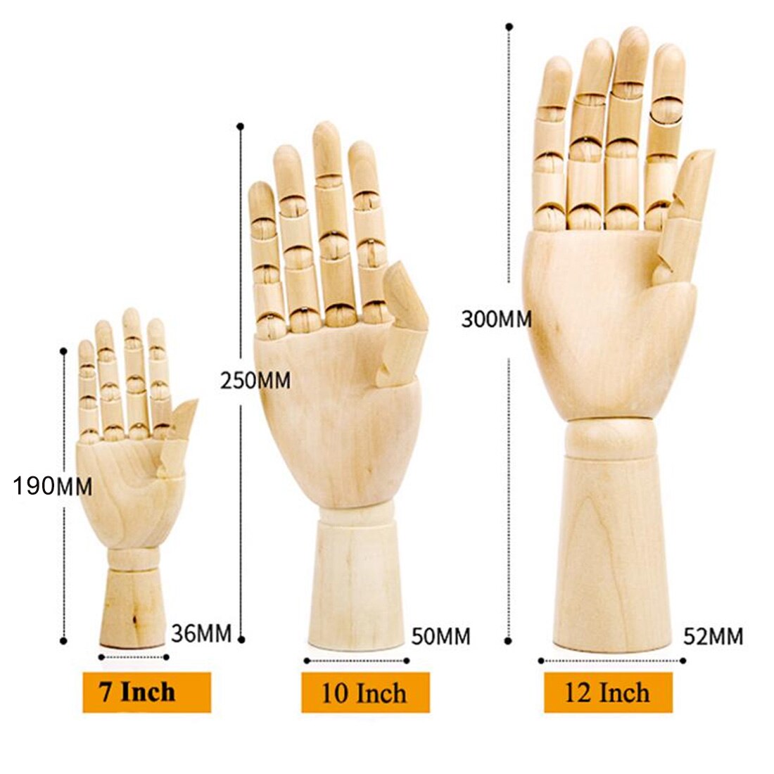 12/10/7 Inches Tall Wooden Hand Drawing Sketch Man... – Vicedeal