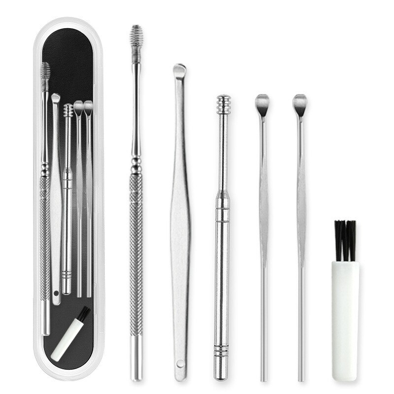 6pcs/set Ear wax pickers stainless steel Spiral ea... – Grandado