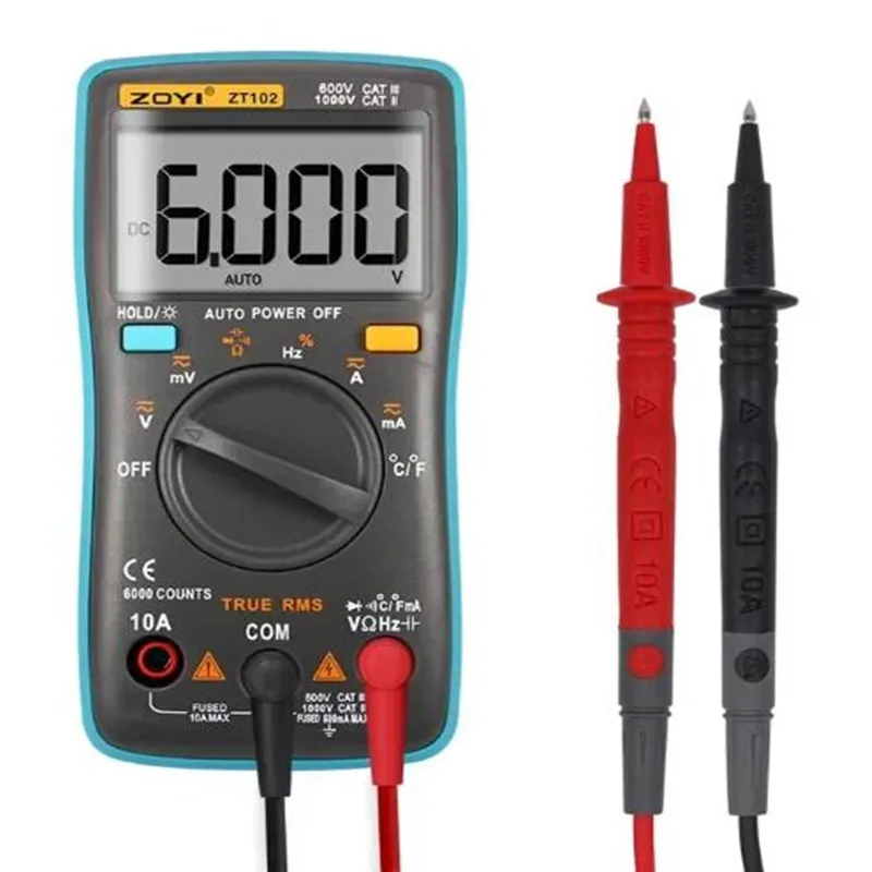 ZOYI ZT102 Multimeter Digital 6000 Counts AC/DC Vo... – Grandado