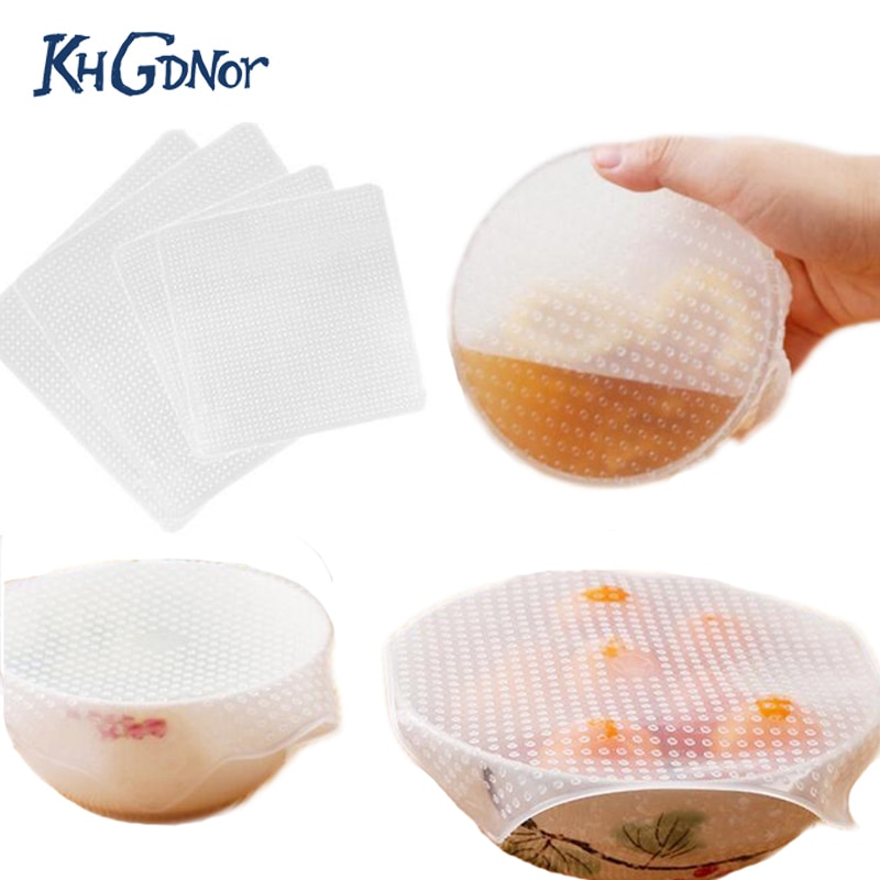 KHGDNOR 4 Pcs Kitchen Clear Wrap Seal Cover Transp... – Grandado