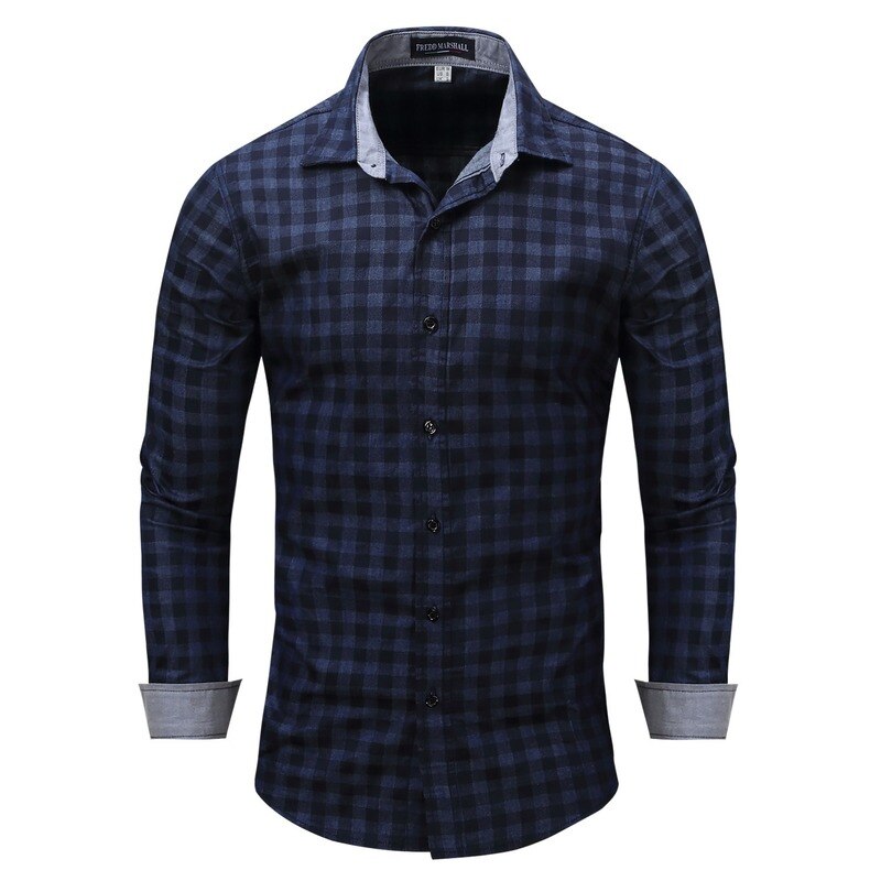 European American Shirt Plus Size Men's Autumn Lon... – Vicedeal