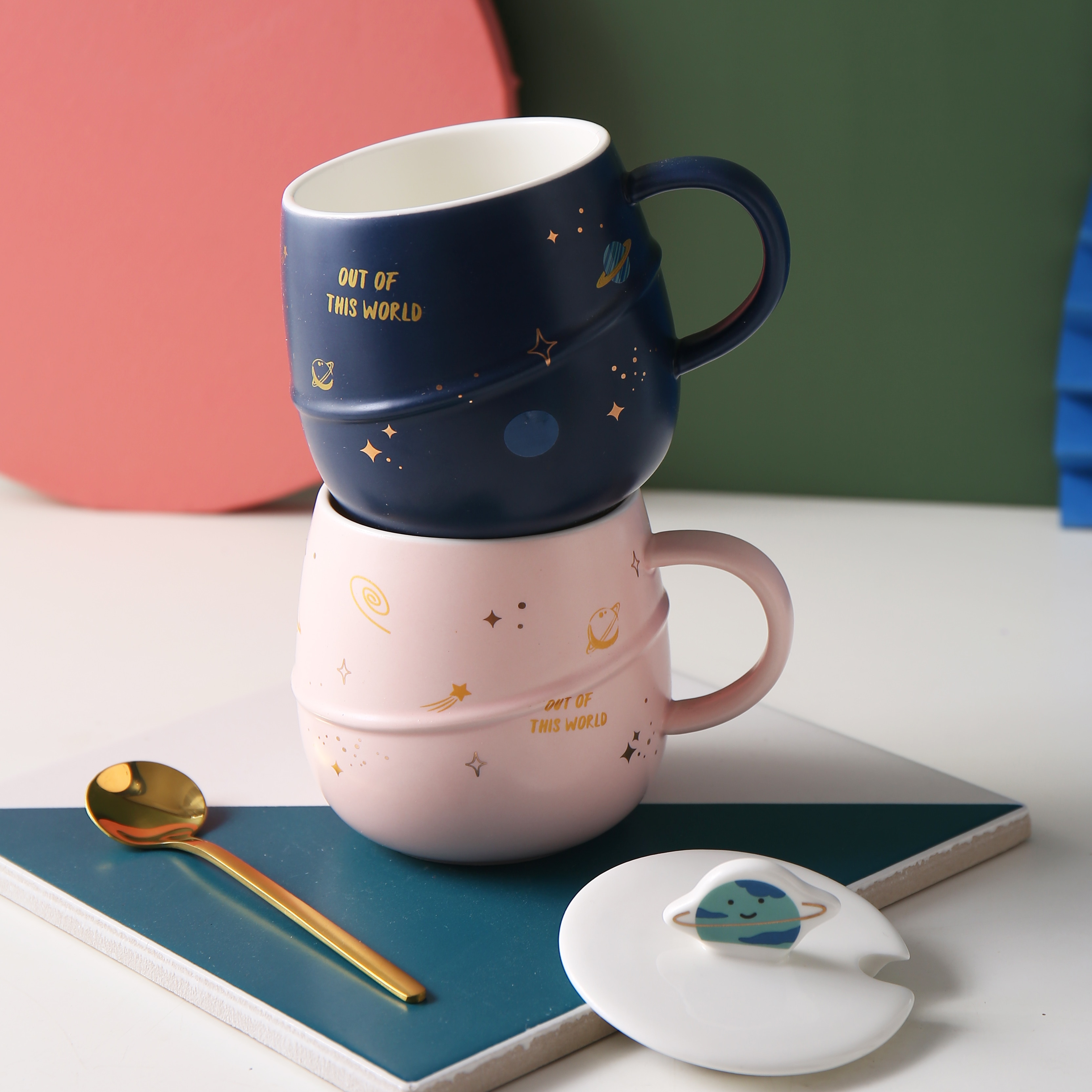 Cute Space Solar System Ceramics Coffee Mug Double... – Grandado