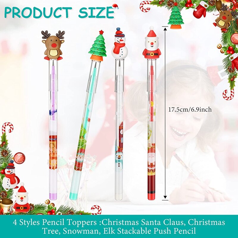 Christmas Pencils Multi Point Stackable Push Penci... – Grandado
