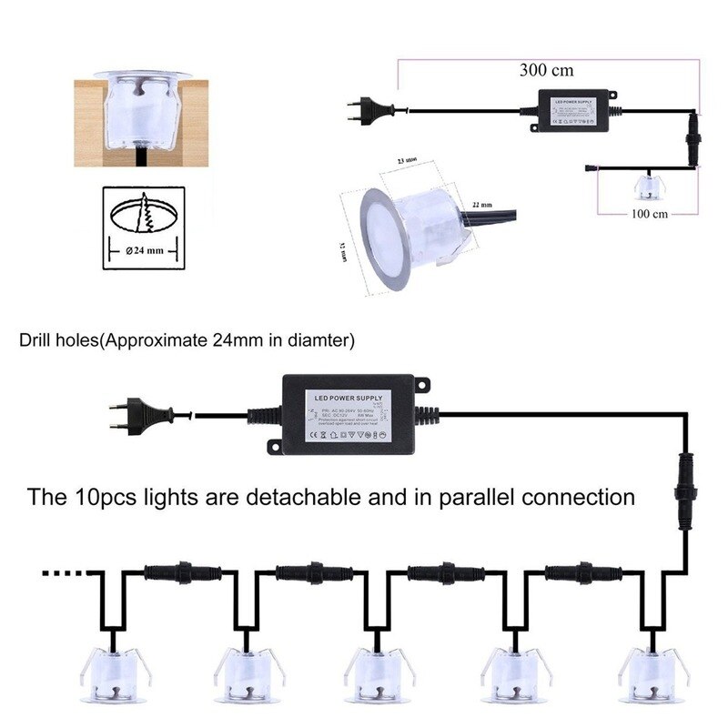 10 Pcs Led Dekverlichting Outdoor IP67 Waterdichte... – Grandado