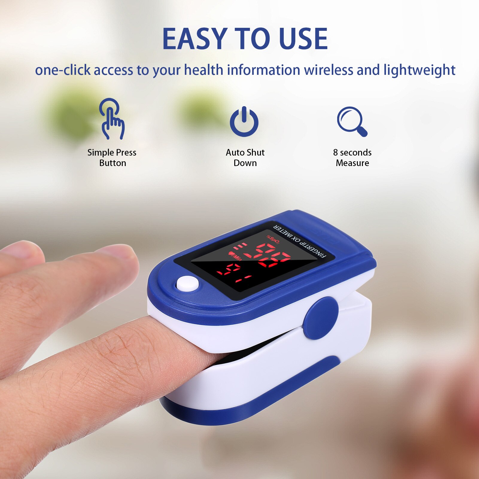 Portable Finger Pulse Oximeter Blood Oxygen Heart ... – Grandado