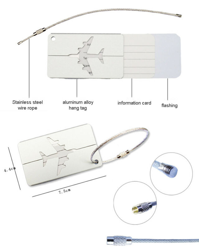 Aluminium Luggage Tags Travel Bags Suitcase Labels... – Vicedeal