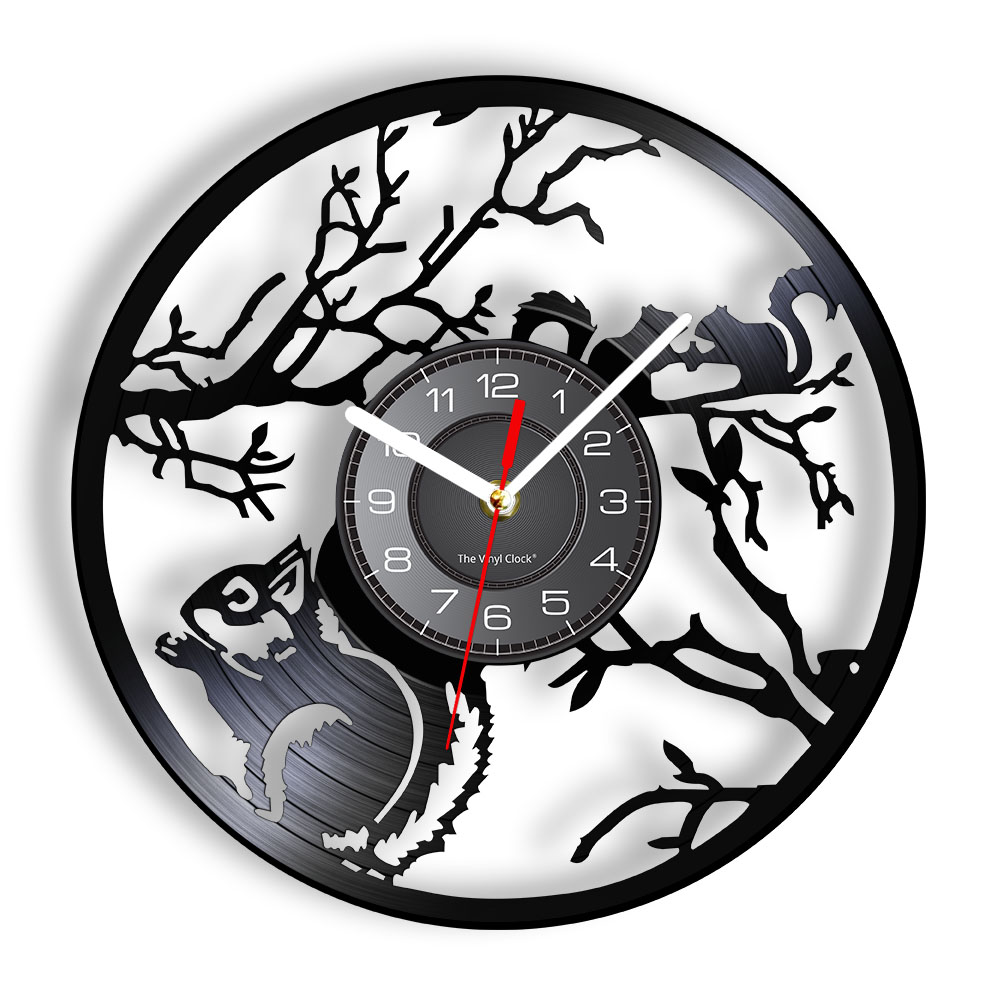 Squirrels In Love Wall Clock Modern Woodland Anima... – Grandado