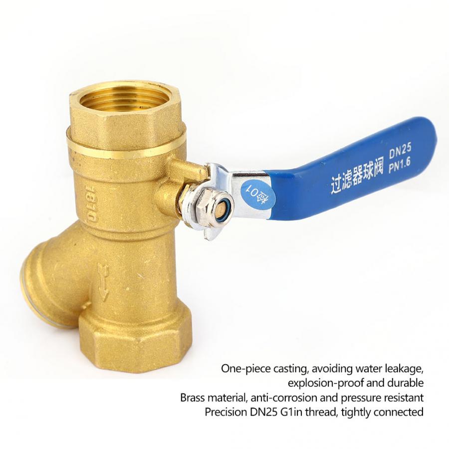 DN25 G1in Y-Type Filter Ball Valve Brass One Way F... – Grandado