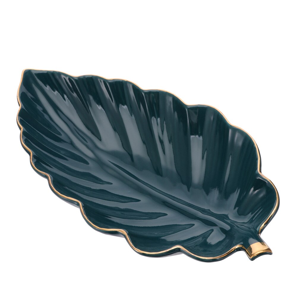 Nordic Style Leaf Shape Ceramic Storage Jewelry Di... – Vicedeal