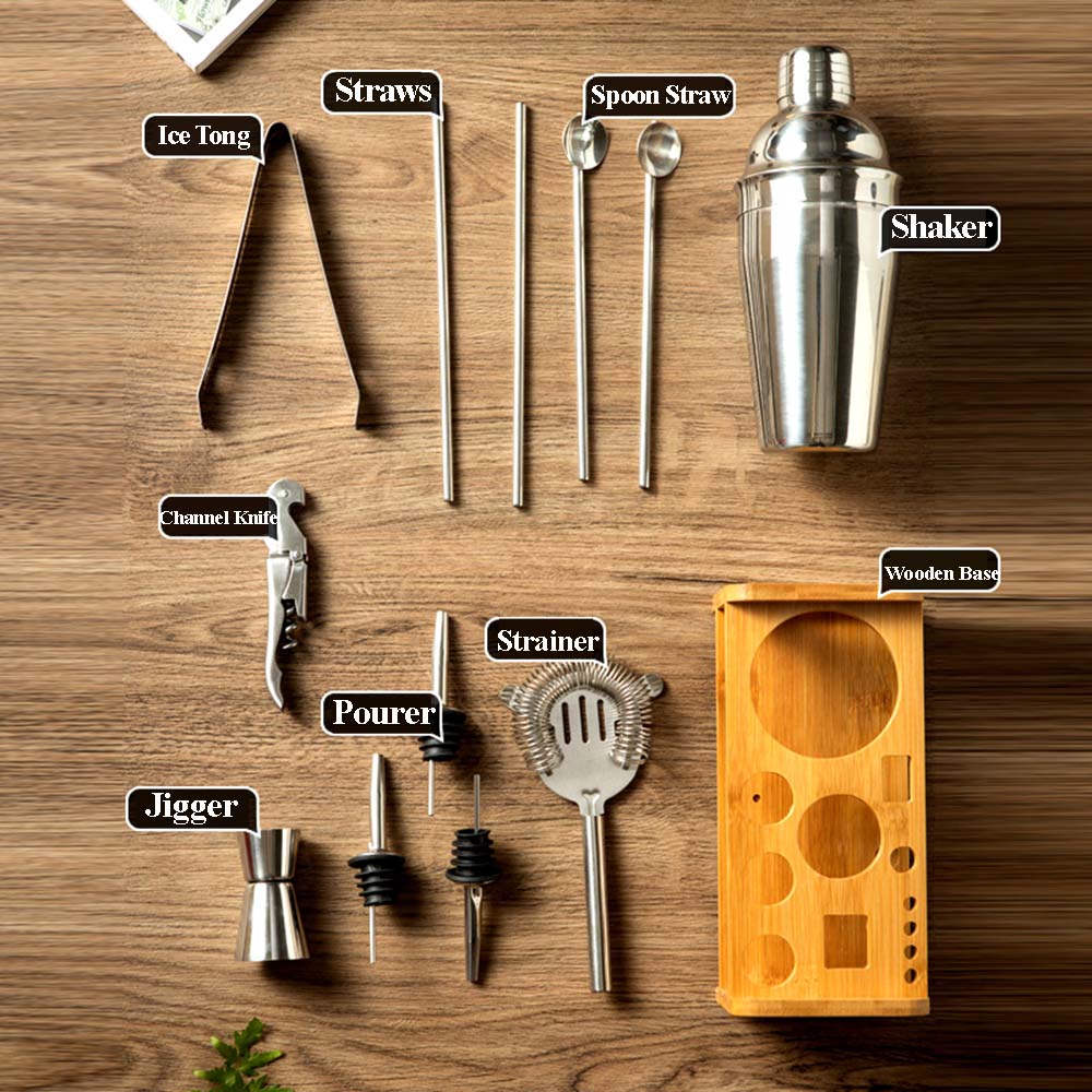 Barman Kit Roestvrij Stee Cocktail Shaker Set Met ... – Vicedeal