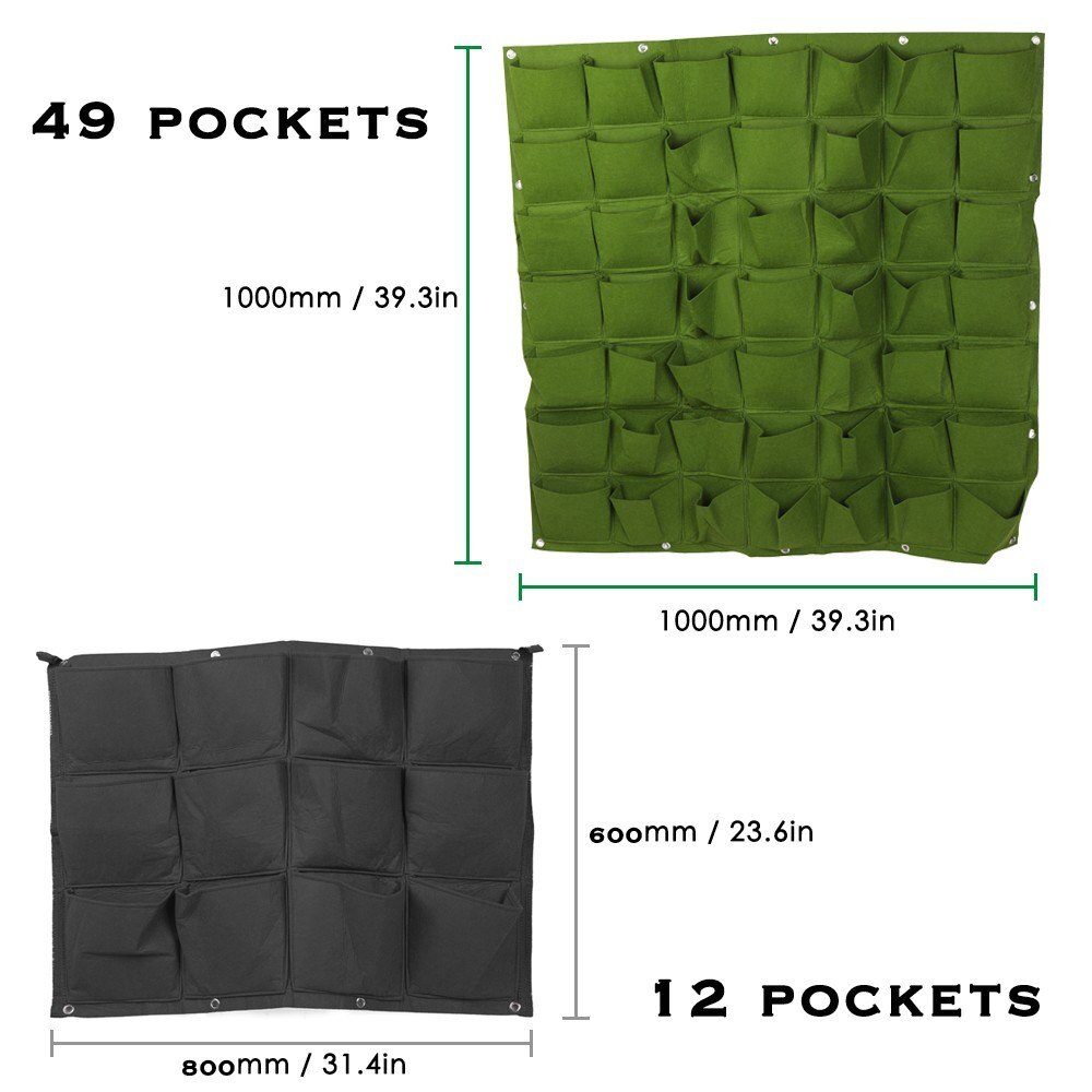 Garden Grow Bag Pockets Vertical Planter Wall-moun... – Grandado