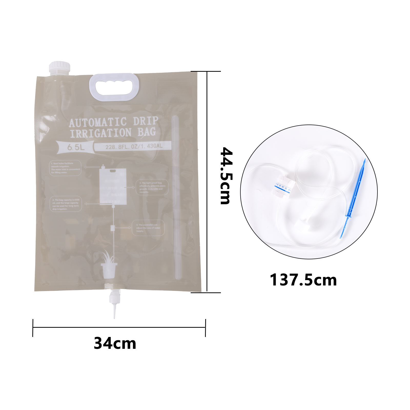 6.5L Drip Irrigation Bag Adjustable Flow Automatic... – Grandado