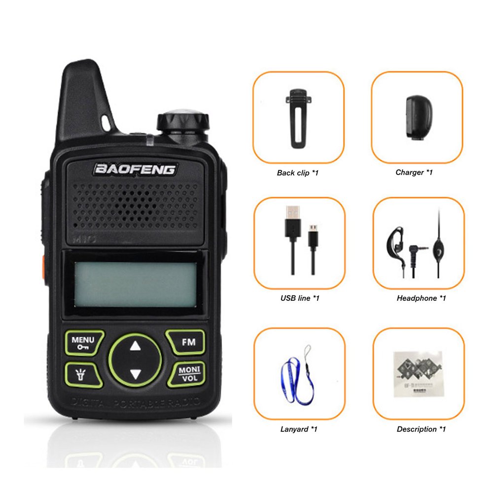 BAOFENG T1 MINI Two Way Radio BF-T1 Walkie Talkie ... – Grandado