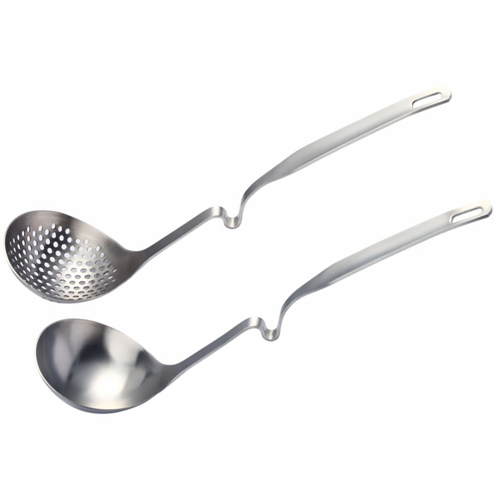 2Pcs Slotted Spoon Soup Ladle Stainless Steel Skim... – Vicedeal