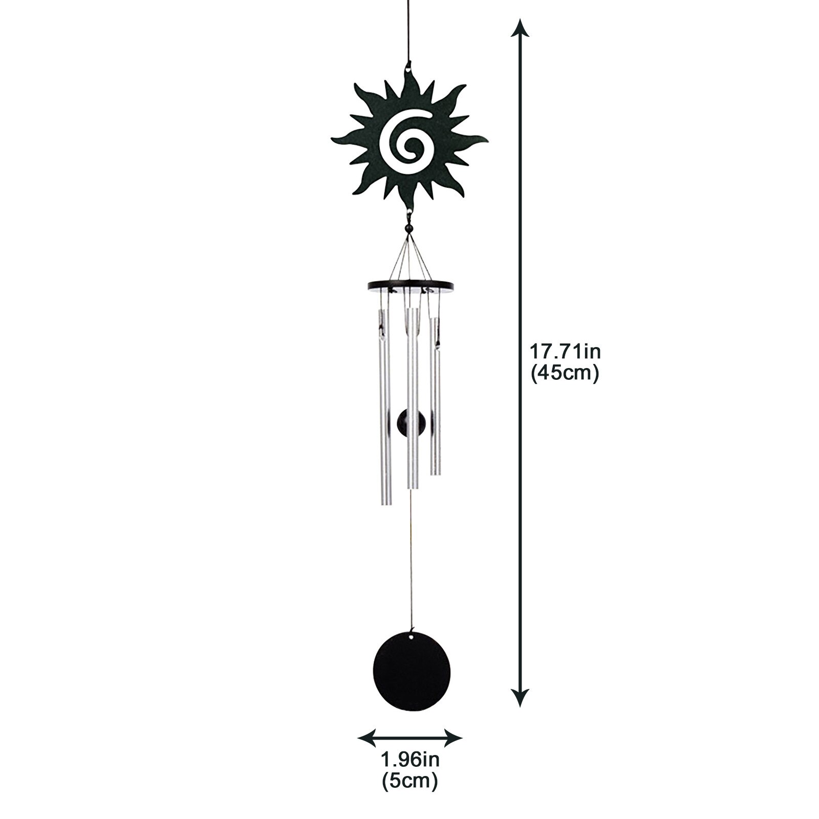 Metal Wind Chimes Sun Aluminum Rod Wind Spinner Ro... – Vicedeal