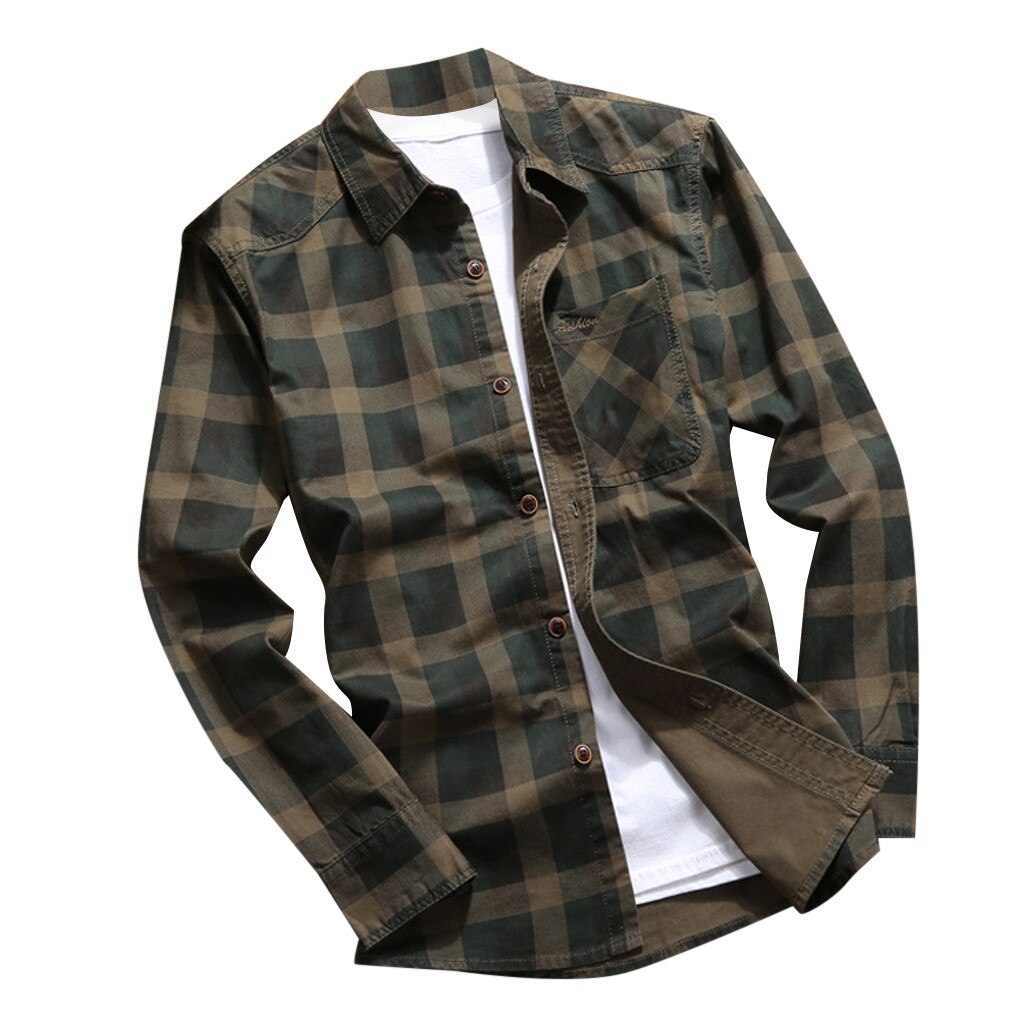 40 # Lente Casual Plaid Afdrukken Overhemd Mannen ... – Grandado