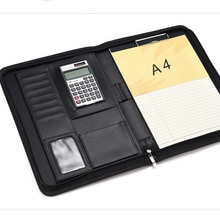 Multifunctional Zipper Padfolio PU leather A4 File... – Vicedeal