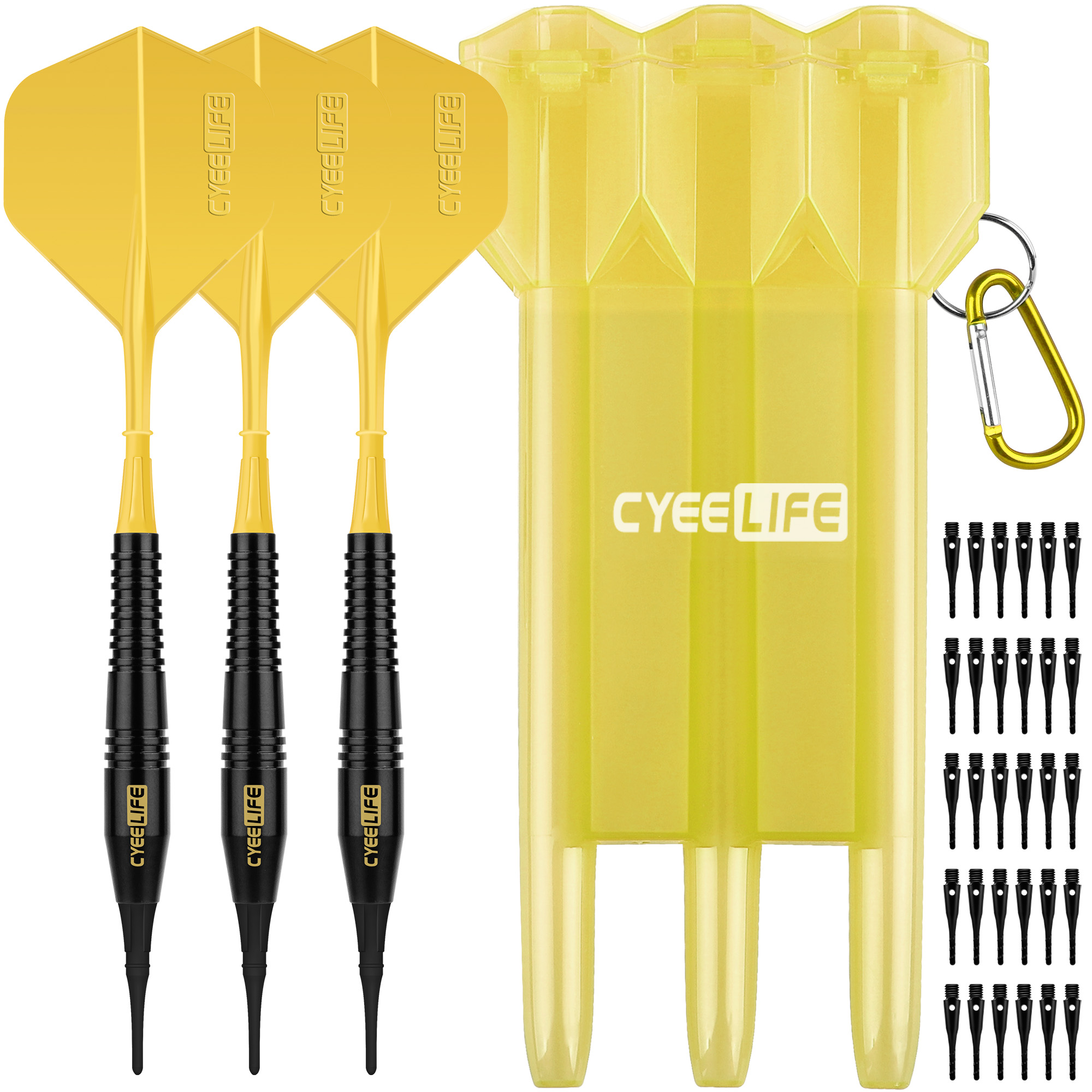 CyeeLife Brass Soft Tip Darts 16g With Carry Case ... – Grandado