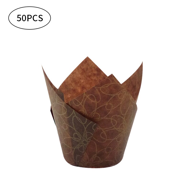 50Pcs/set Tulip Cupcake Cake Cups Paper Tulip Cupc... – Vicedeal