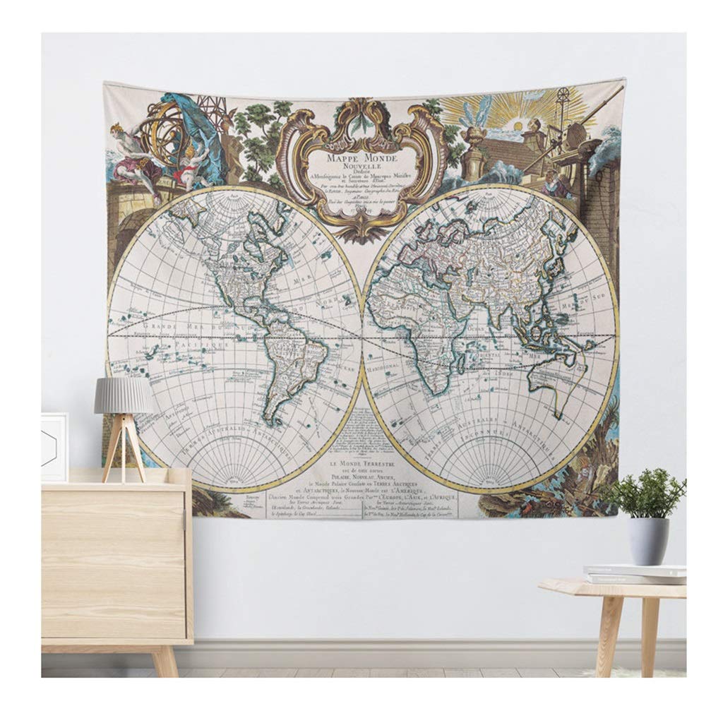 Old Map Image Retro Geography Earth Tapestry Room ... – Vicedeal