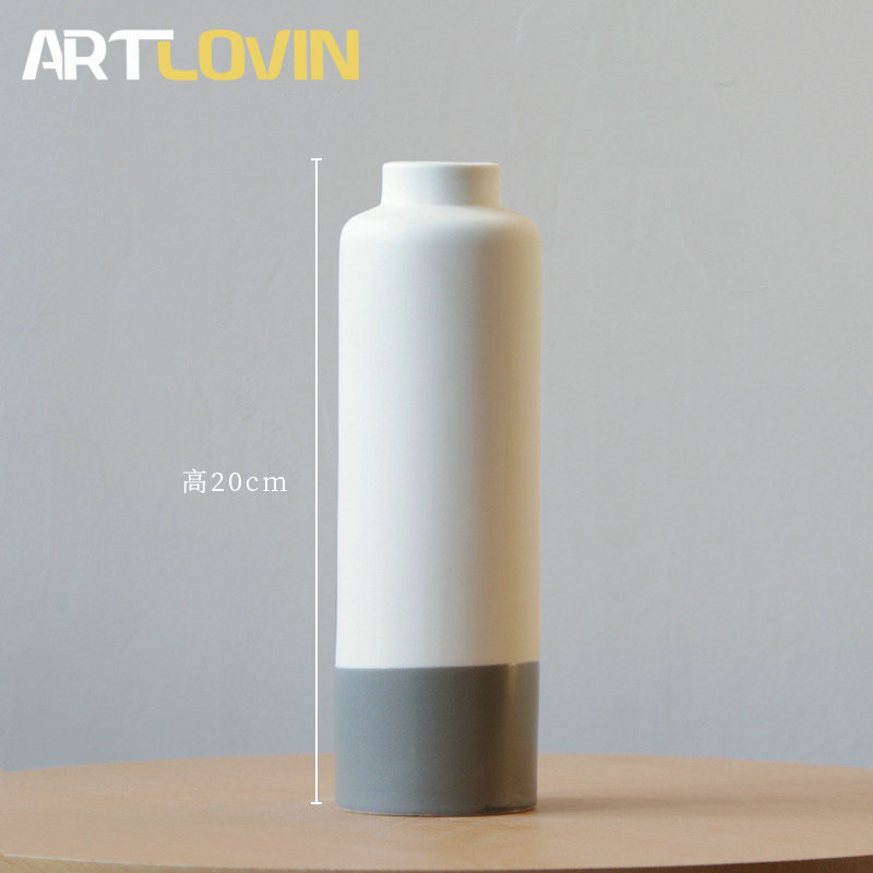 Janpanese Style Ceramic Vase Double Color White & ... – Grandado