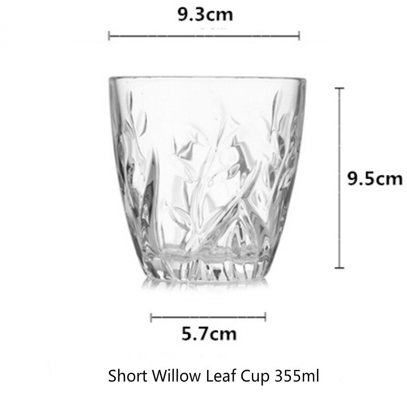 300-350ml Relief Willow Leaf Wine Glass Nordic Sty... – Grandado