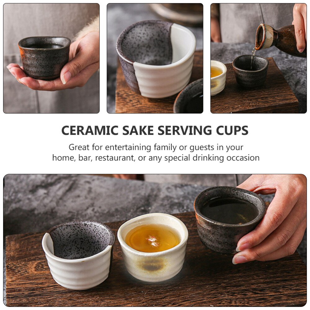 3pcs Japanese Style Sake Cups Ceramic Sake Serving... – Grandado